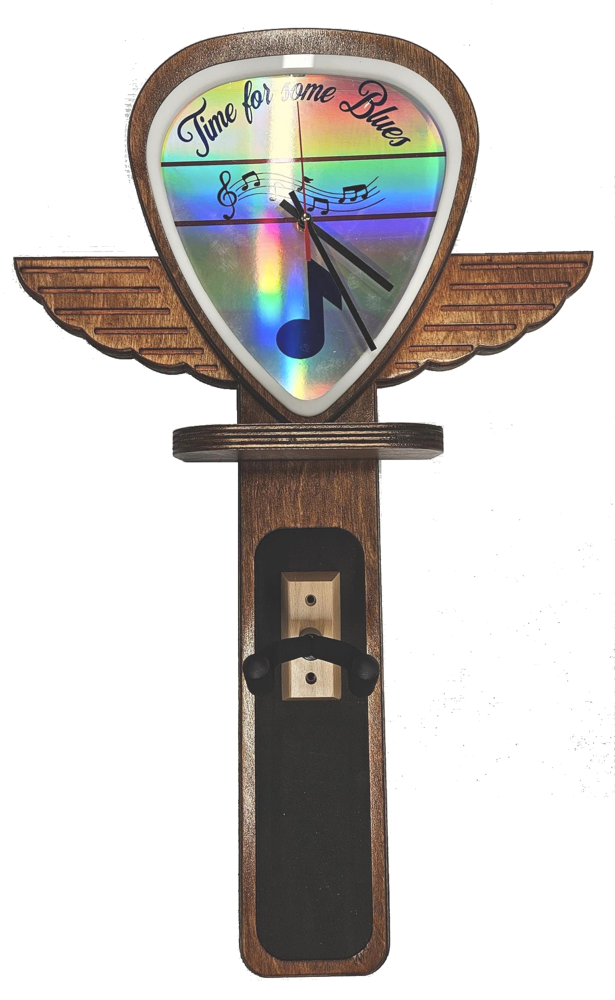 Guitar Neck Hanger with Clock- Pick Shaped – DrewsWoodCraft (DWC)